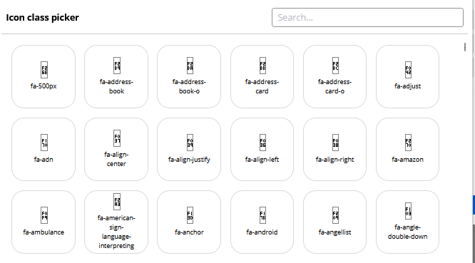 Font awesome 4.7 image not loaded on pega icon picker class | Support Center